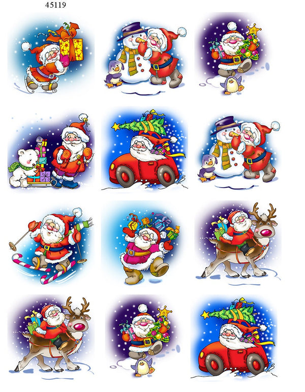 Cute Santa Claus Art - Christmas - Ceramic Decals- Enamel Decal - Fusi ...