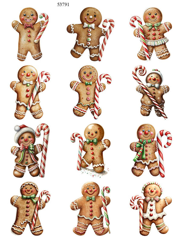 More Gingerbread Men - Christmas - Ceramic Decals- Enamel Decal - Fusi ...